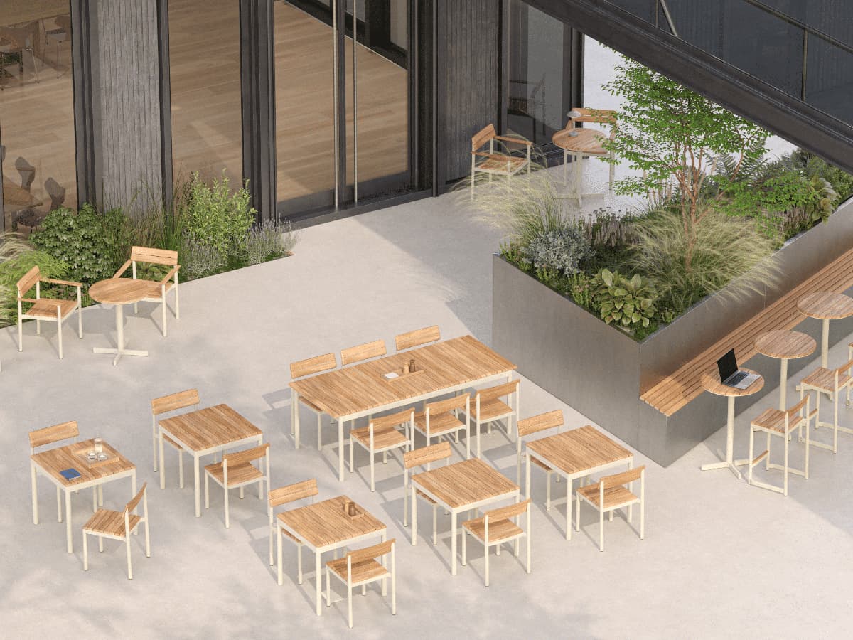 The Pelagus series expands with four new tables, stackable counter and ...