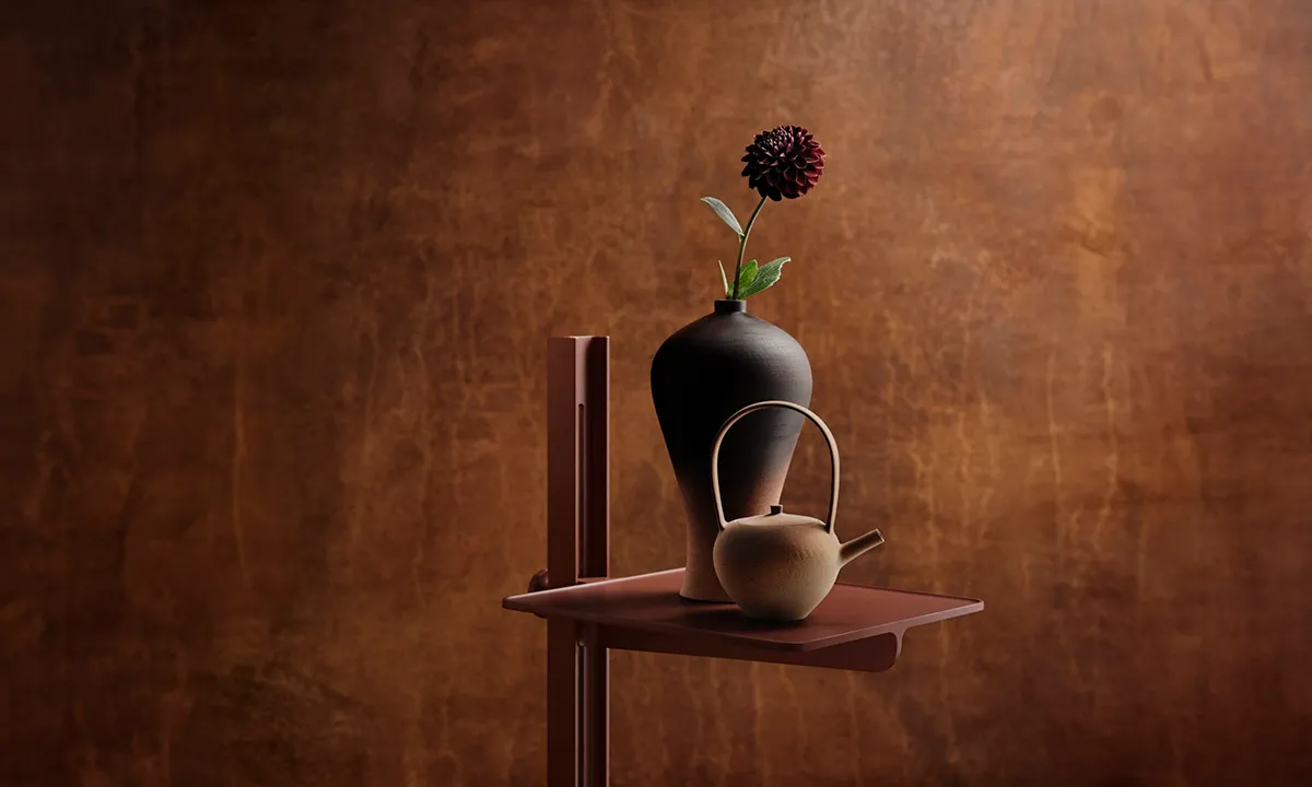 Museum collection by TAF Studio, expanding side table in Red Rust ...